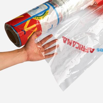 Cina rotolo di plastica stampato trasparente del film di allungamento del polietilene di larghezza di 10cm per imballare in vendita