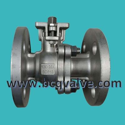 China JIS (KS)10K stainless steel flanged 2-PC ball valve with mounting pad for sale