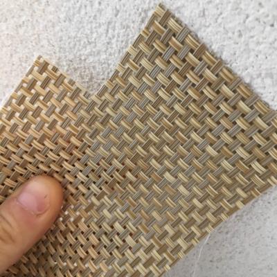 China Rattan color Textilene® fabric 4X4 wires PVC coated woven mesh UV fabrics 61'' for sale