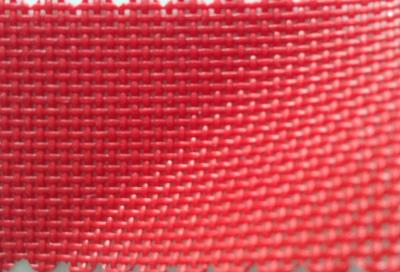 China Red color PVC Coated Polyester Mesh fabric Textilene for sale
