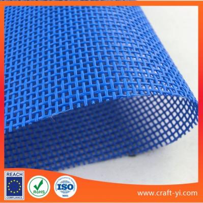 China El color azul Textilene es tela de malla cubierta PVC del poliéster para el uso en lugares al aire libre en venta