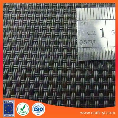 China Estilo tejido 2X2 negro de la tela de los ociosos del sol del textilene del color en venta