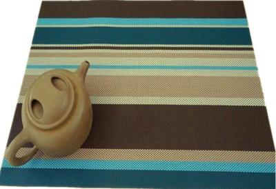 China Blue With White Color Stripe 2x1 Textilene Mesh Fabric For Outdoor Chair Sunscreen en venta
