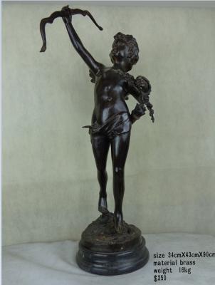 China bronze Cupid sculpture with bow and arrow for sale