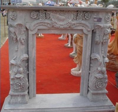 China Large Decoration Flower Stone Fireplace Outdoor for sale