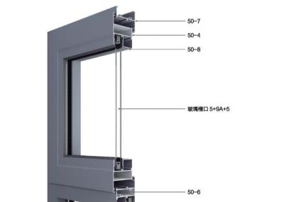 中国 T5 T6は開き窓の窓のプロフィールを粉にする上塗を施してあるアルミニウム放出を陽極酸化した 販売のため
