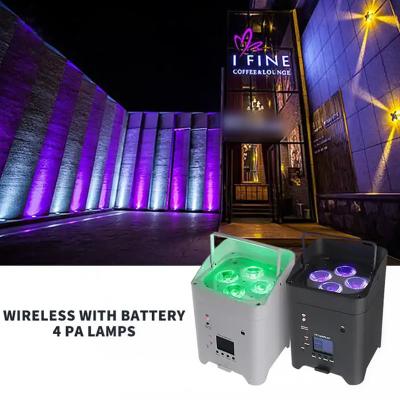 Cina 4pcs 18w RGBWA-UV 6IN1 a batteria Uplighting Mobile WIFI APP IR Control in vendita