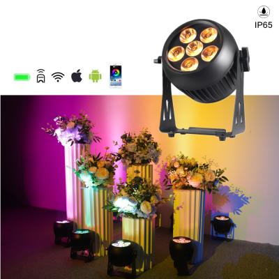 Cina Acqua resistente RGBWA UV 6in1 Uplights Batteria wireless Par Light Illuminazione per palcoscenico 6*20W Batteria di alimentazione LED Par Light in vendita