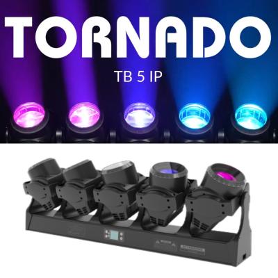 Cina Nuovo 5 Eyes DMX Tornado 5*120W LED Beam RGBW Moving Head Rotating Light in vendita