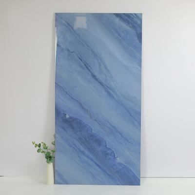 Cina piastrella di ceramica lucidata blu dell'hotel delle mattonelle della lastra del marmo della porcellana di 600x1200mm in vendita