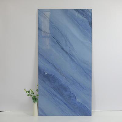 Cina piastrella di ceramica lucidata blu dell'hotel delle mattonelle della lastra del marmo della porcellana di 600x1200mm in vendita
