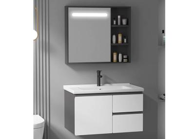 China Grupo moderno de flutuação luxuoso da vaidade de Matte White Wall Mounted Bathroom do armário do espelho do fornecedor da vaidade do banheiro à venda