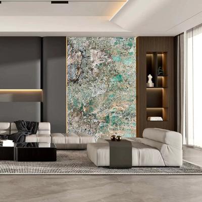 Cina Emerald Green Onyx Marble Slab lucidato pietra naturale per la decorazione della parete interna in vendita