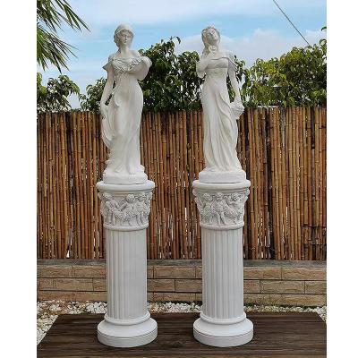 Cina Signora all'aperto Marble Stone Sculpture della decorazione del giardino a grandezza naturale in vendita