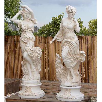 Cina Signora all'aperto Marble Stone Sculpture della decorazione del giardino a grandezza naturale in vendita