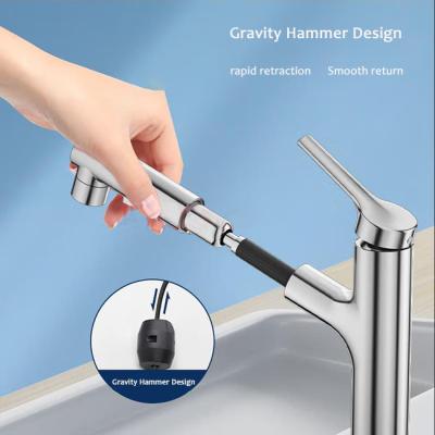 China La rotación flexible caliente y fría moderna saca el grifo del lavabo con la función multi de dos esprayes en venta
