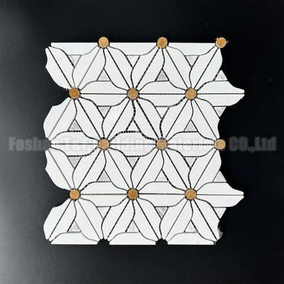 Cina Grado Waterjet AAA delle mattonelle 320x320mm della parete del pavimento di mosaico del fiore in vendita
