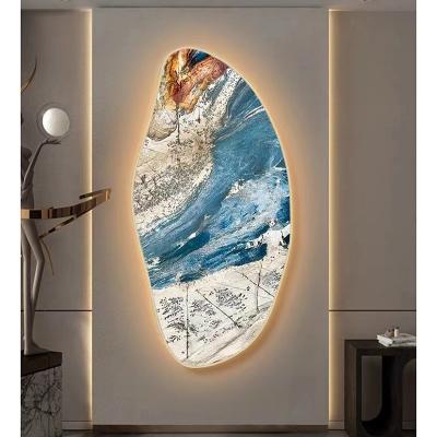 Cina Controsoffitto di pietra della cucina della decorazione della parete del salone della villa dell'hotel della lastra della quarzite naturale di lusso in vendita
