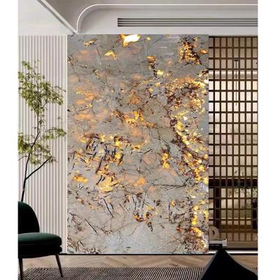 Cina Controsoffitto di pietra della cucina della decorazione della parete del salone della villa dell'hotel della lastra della quarzite naturale di lusso in vendita