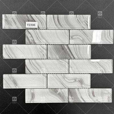 Cina Modello contemporaneo Piastrelle di vetro rettangolari di mosaico per bagno AAAA in vendita