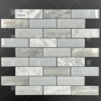 Cina Modello contemporaneo Piastrelle di vetro rettangolari di mosaico per bagno AAAA in vendita