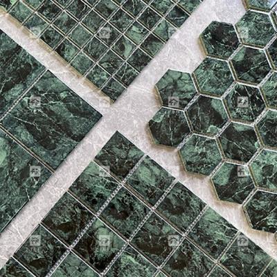 Cina Piastrelle di marmo di colore verde per pavimento e parete del bagno in vendita
