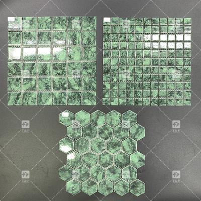 Cina Piastrelle di marmo di colore verde per pavimento e parete del bagno in vendita
