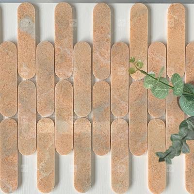 Cina Pietra ovale lunga mosaico metro piastrelle per bagno e soggiorno in vendita