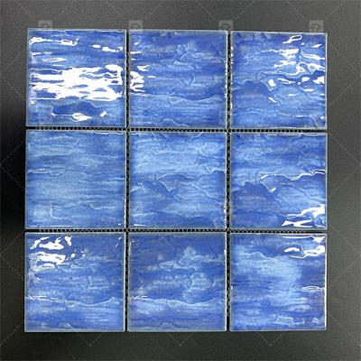 Cina Piscina blu Piastrelle di mosaico Piastrelle di parete in cucina a forma quadrata in vendita