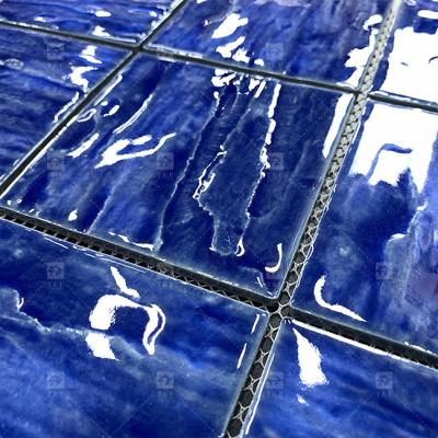 Cina Piscina blu Piastrelle di mosaico Piastrelle di parete in cucina a forma quadrata in vendita