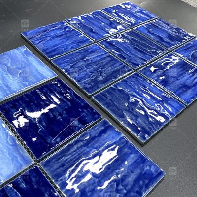 Cina Piscina blu Piastrelle di mosaico Piastrelle di parete in cucina a forma quadrata in vendita