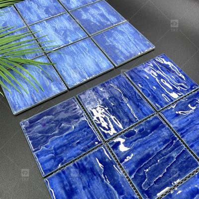 Cina Piscina blu Piastrelle di mosaico Piastrelle di parete in cucina a forma quadrata in vendita