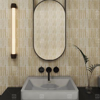 Cina Modello di marmo 3D Arco a lunga striscia mosaico pavimento parete piastrella per TV sfondo cucina backsplash in vendita