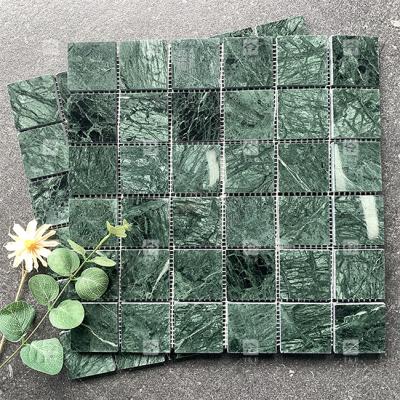Cina Mosaico di marmo naturale Piscina lucidata Piastrella verde di forma quadrata Decorazione della casa in vendita