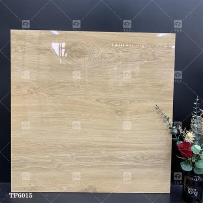 Cina Alto lucido interno legno look porcellana pavimento piastrelle antiscivolo lucidato vetrata porcellana piastrelle salotto per pavimenti in vendita