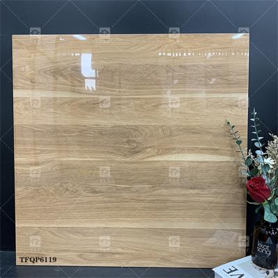 Cina Alto lucido interno legno look porcellana pavimento piastrelle antiscivolo lucidato vetrata porcellana piastrelle salotto per pavimenti in vendita