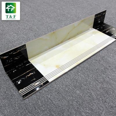 China Glazed Marble Stair Tiles 11mm Non Slip Double Color Matching for sale