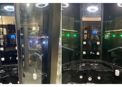 Cina La struttura di alluminio del bagno ha temperato la stanza nera di vetro di recinzione della doccia del vapore in vendita
