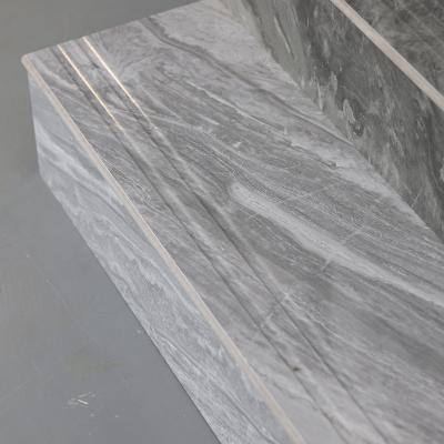 Cina Non le scale di slittamento hanno lustrato le mattonelle leggere di Gray Marble Look Design Staircase delle mattonelle in vendita