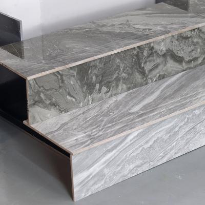 Cina Non le scale di slittamento hanno lustrato le mattonelle leggere di Gray Marble Look Design Staircase delle mattonelle in vendita