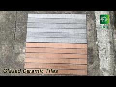Porcelain Glazed Ceramic Tiles Wood Grain Non Slip Outdoor For Patio