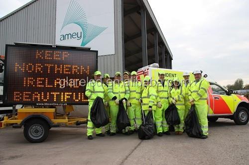 LED traffic warning sign installation