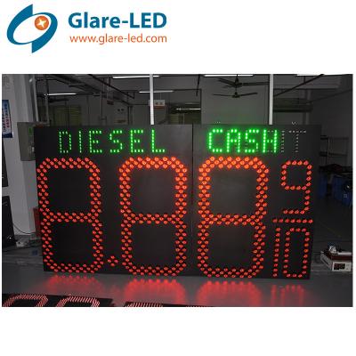 China 60 Zoll Outdoor Rot Diesel Led Gas Preiswechsler Anzeigestation Zeichen 3g RF Tcp Ip System zu verkaufen