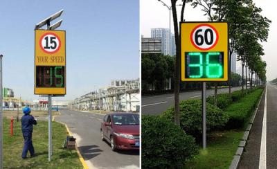 China Portable Mobile Led Radar Speed Sign Speed Limit Sign 10000 CD/M2 Viewing Angle  30° for sale