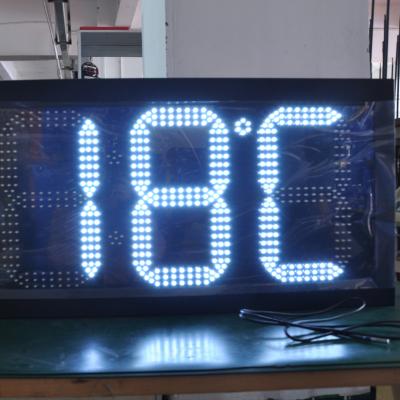 China 12 inch outdoor LED tijd en temperatuur paneel Rs422 snelweg benzinestation teken Te koop