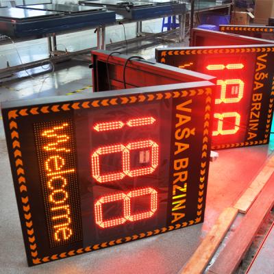 China Solar Powered Radar Speed Sign with 10000 CD/㎡ Brightness LED Speed Display and 220V AC Input for Traffic Speed Warning for sale