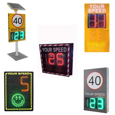 China Solar Powered Radar Speed Sign with 10000 CD/㎡ Brightness LED Speed Display and 220V AC Input for Traffic Speed Warning for sale
