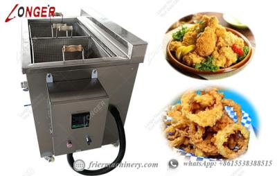 China 100kg/h Commercial Gas Deep Fryer With Basket Semi Automatic For India for sale