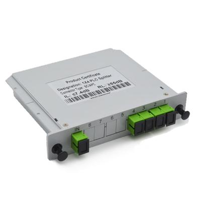 China Mini Card 4 Way Optical Splitter G657A Fiber Optic Cable Splitter Lgx Box for sale