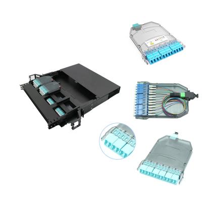 China MPO/MTP - LC  12F Cassette Modular Patch Panel Cabinet 4u Fiber Enclosure for sale